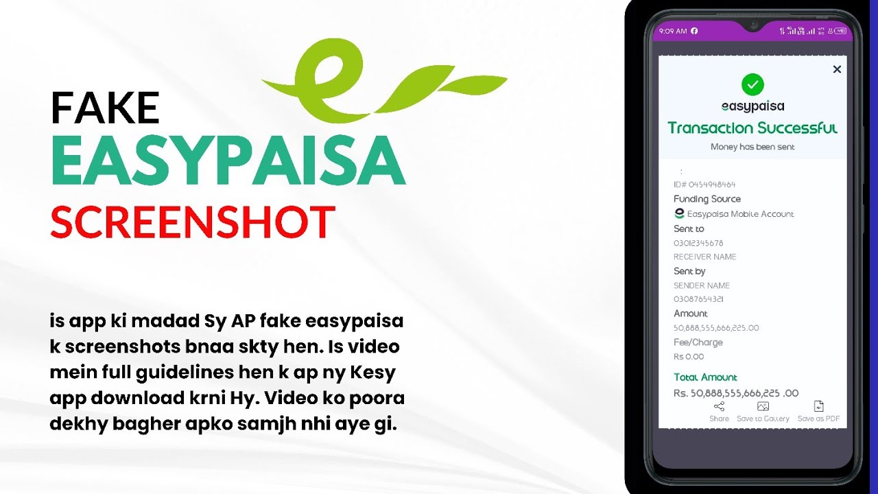 Make Fake Easypaisa Receipt - YouTube