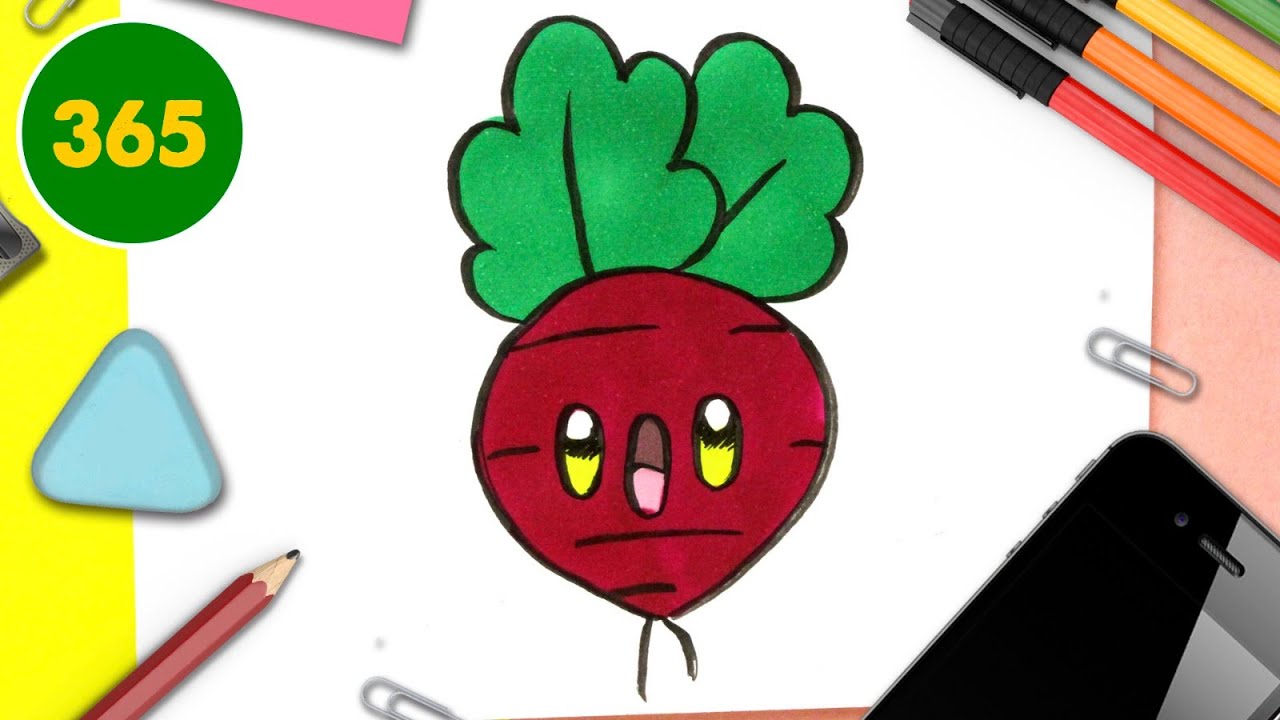 HOW TO DRAW A CUTE RADISH KAWAII - YouTube