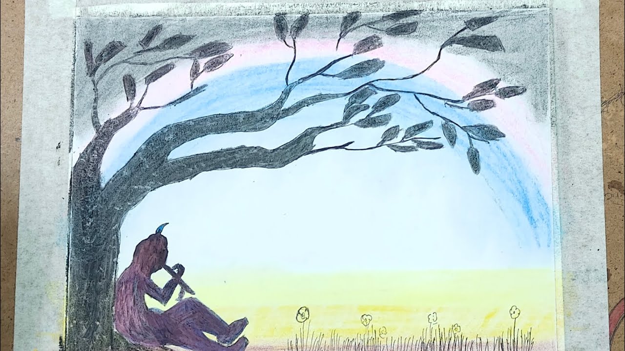 Alone Lord Krishna/plastic crayons/ stick pens/HB,8B pencils - YouTube