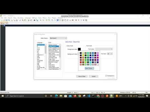 Change background colour for note pad++ in tamil | Change background ...