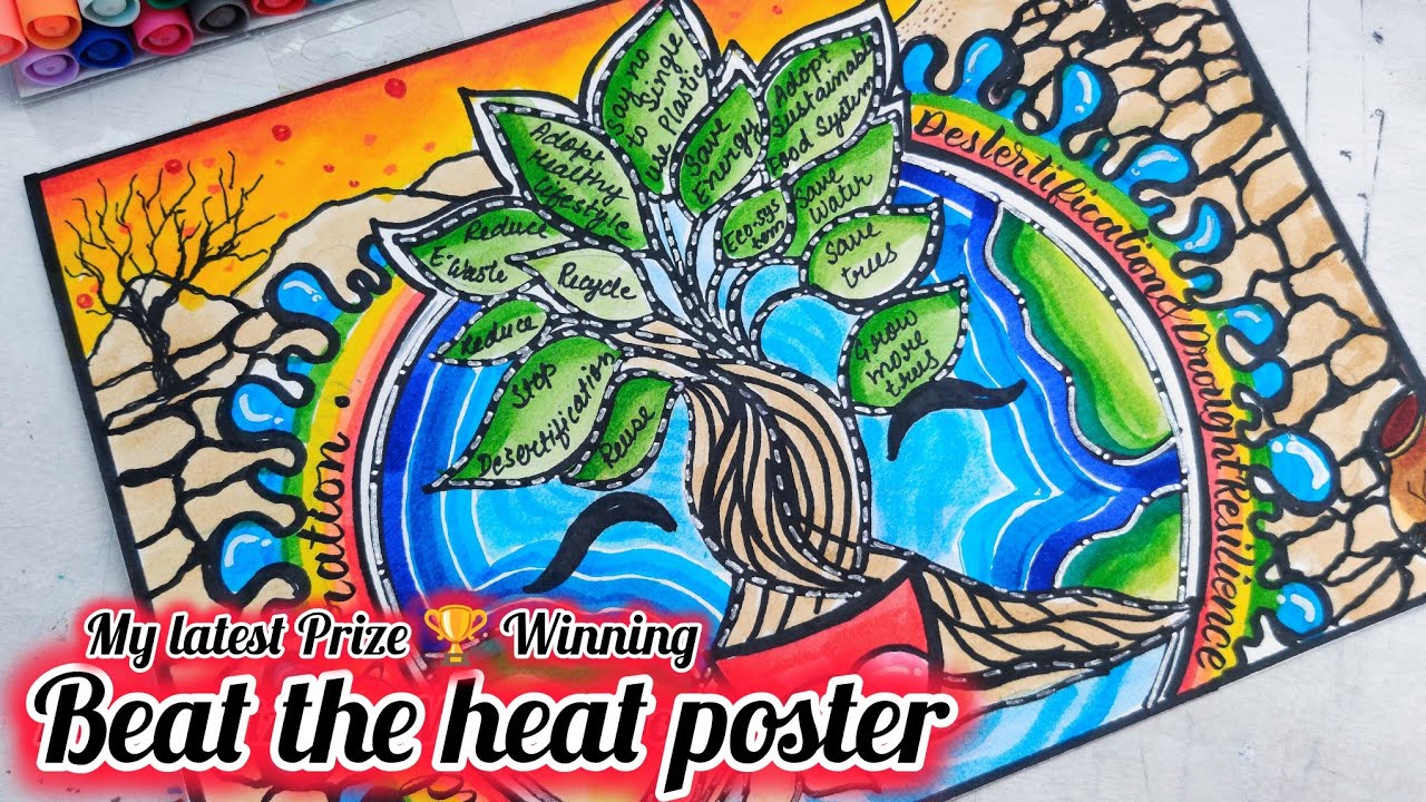 Heat Wave Drawing | Beat the Heat Poster | Prevention of Heat Wave ...