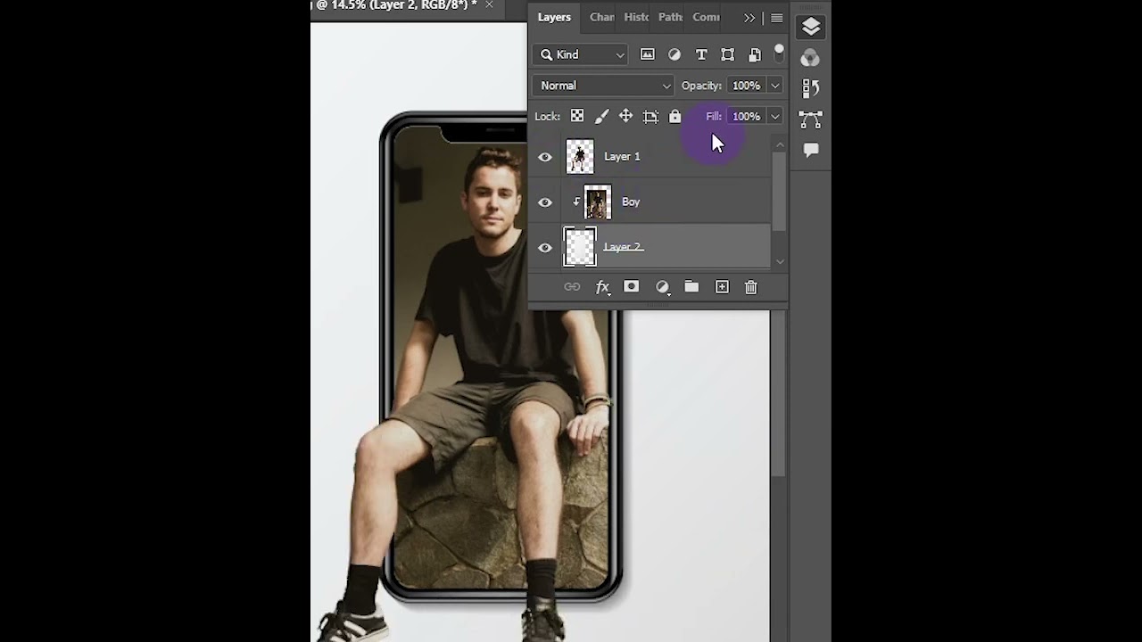 3d pop out mobile screen effect in Photoshop #shorts #photoshop ...