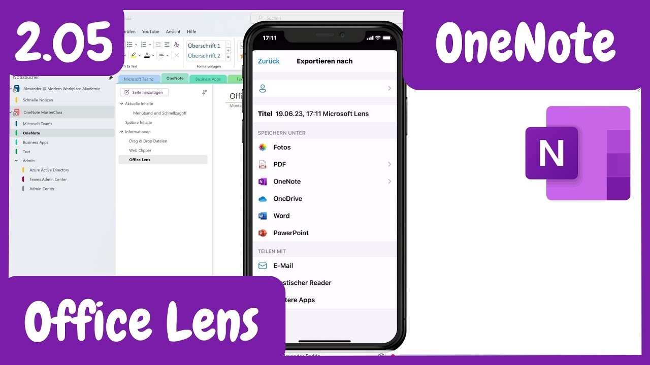 2.05 | Inhalte mit Office Lens übernehmen | OneNote MasterClass - YouTube