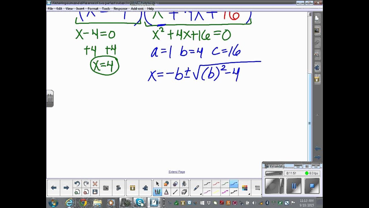 Solving when you have the SUM and DIFFERENCE of "two perfect cubes ...