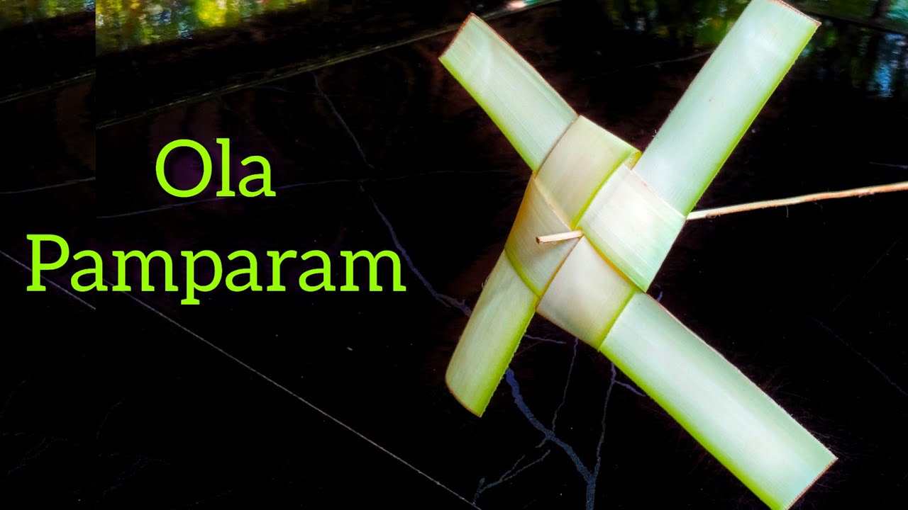 Coconut Leaf Fan Making | How To Make Ola Pamparam | COCONUT LEAF CRAFT ...