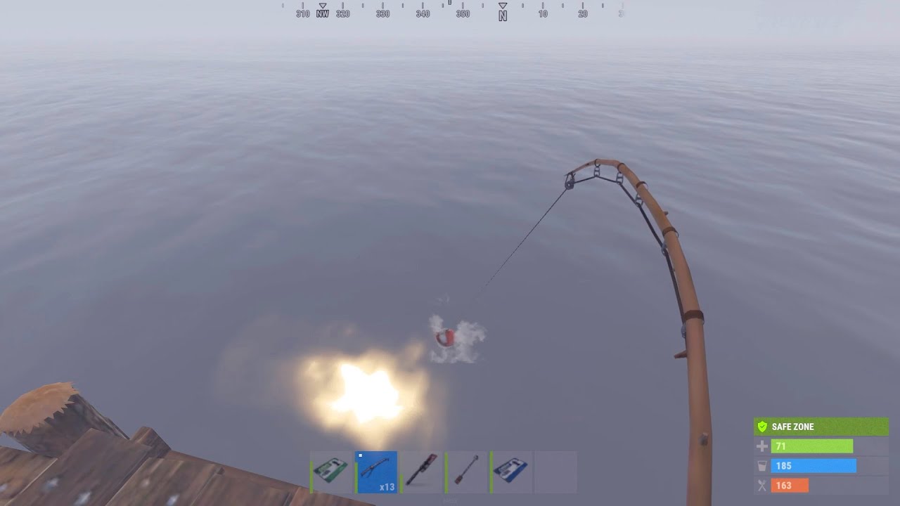 My first catch with fishing rod in Rust - YouTube