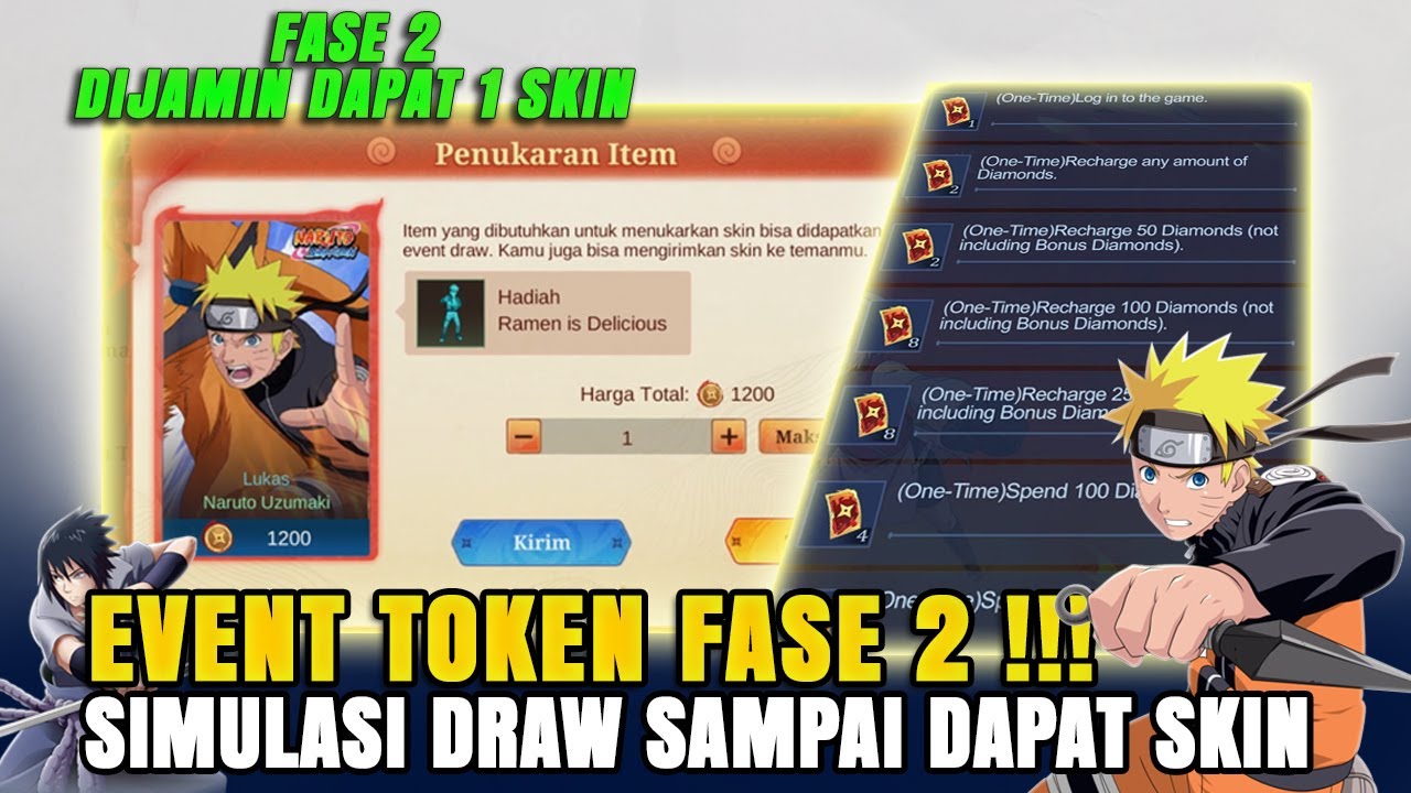 RONDE 2!! SIMULASI DRAW HEMAT EVENT NARUTO X MLBB - DIJAMIN DAPAT 1 ...