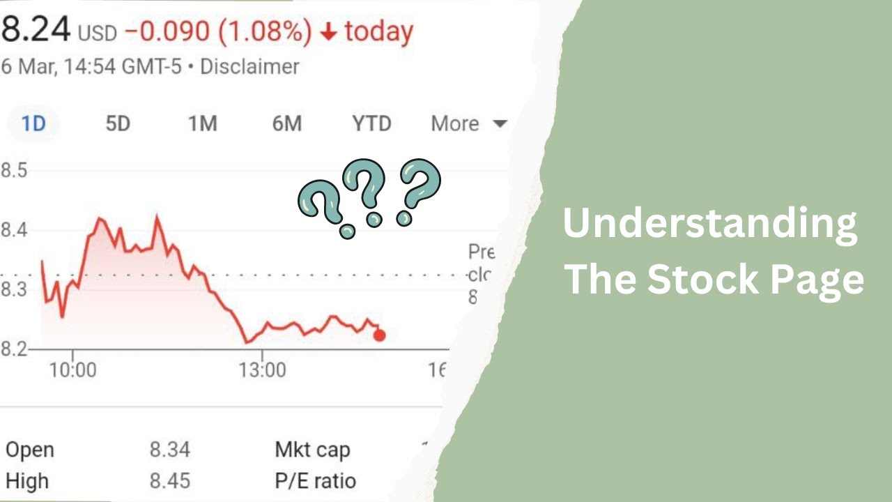 Understanding the Stock Page and it's Terms - YouTube