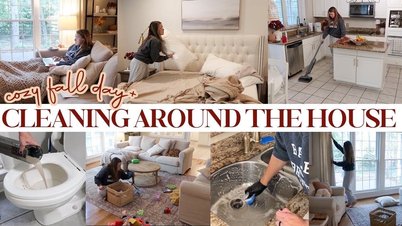 CLEANING AROUND THE HOUSE | cleaning motivation + cozy fall day 🍂 - YouTube
