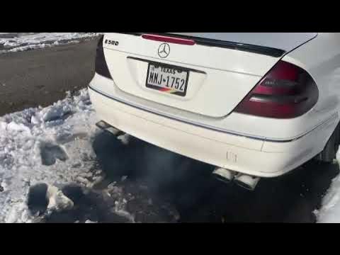 Mercedes w211 e500 exhaust c63 mufflers - YouTube