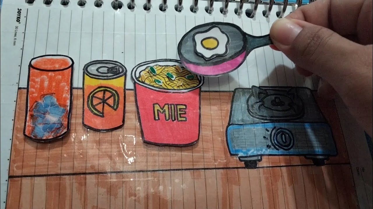 DIY PAPER MASAK MIE DAN BUAT JUS#diypaper #makanan - YouTube