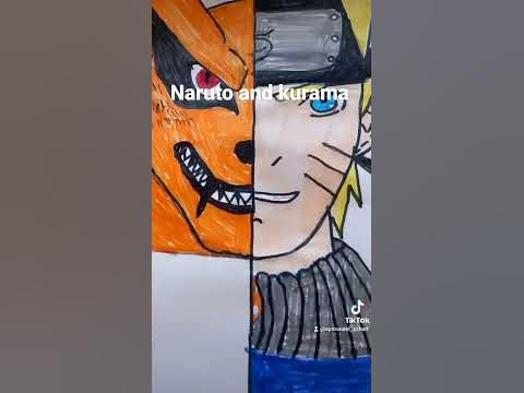 كيفية رسم انمي ناروتو naruto and kurama - YouTube