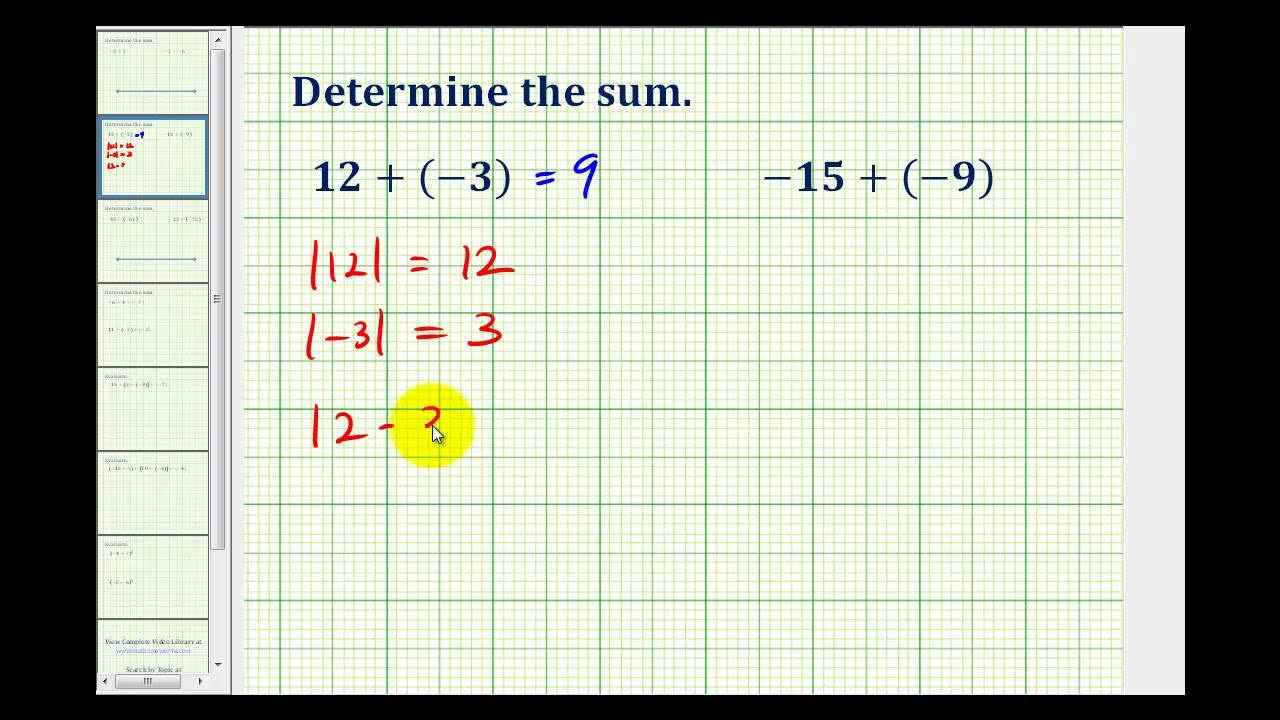 Ex 2: Adding Integers - YouTube