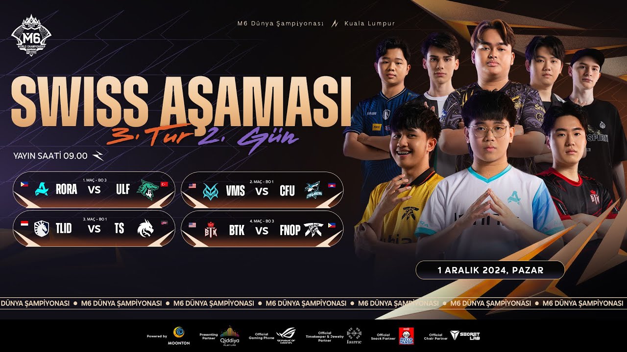 🔴 CANLI YAYIN | MLBB M6 Dünya Şampiyonası | Swiss Aşaması 3. Tur 2. Gün - YouTube