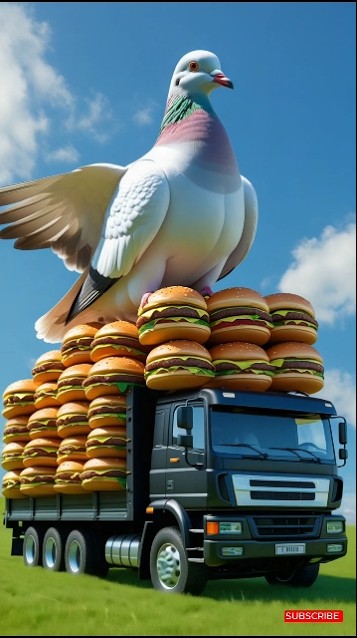 White Pigeon Is Eating The Burger 😱😱 #shorts #ai #viral #youtube # ...