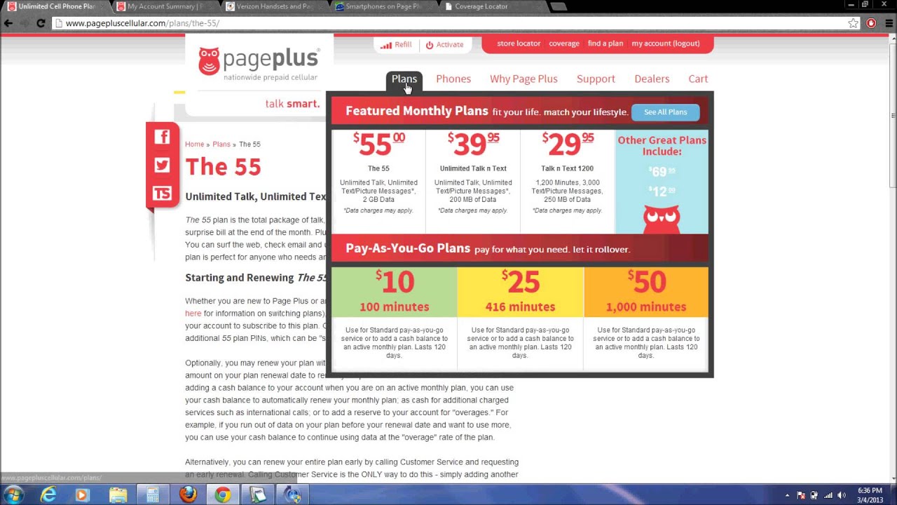 Page Plus Prepaid Review Part 2 Plans - YouTube