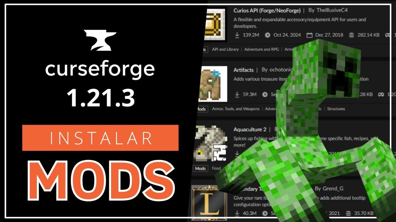 📥 Cómo Añadir Mods a Minecraft 1.21.3 con CurseForge App | Tutorial Fácil y Rápido 🚀 - YouTube