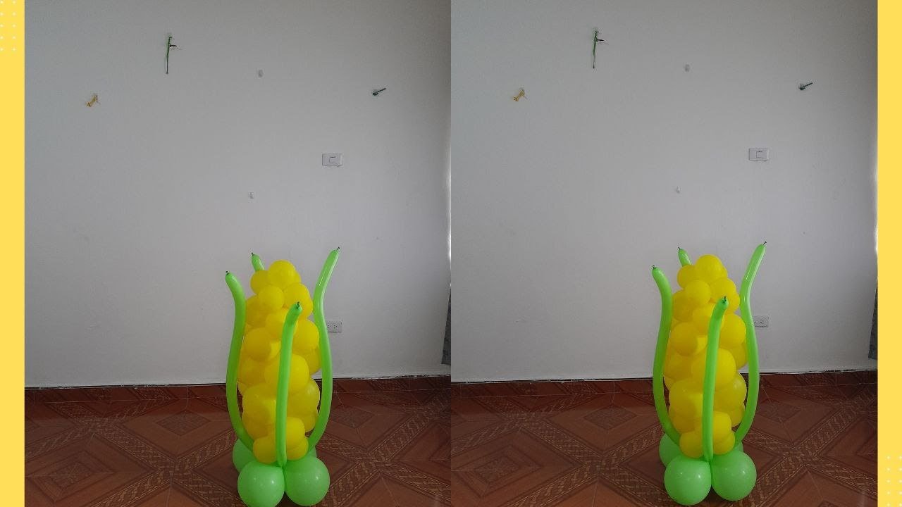 Como hacer una mazorca de maíz con globos - YouTube