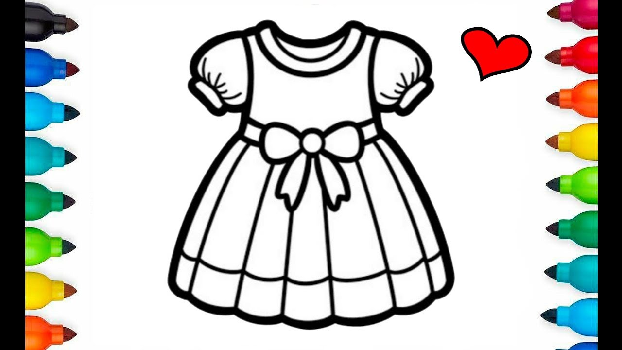 How to draw a dress. How to draw a woman's bag and accessories. Drawing ...
