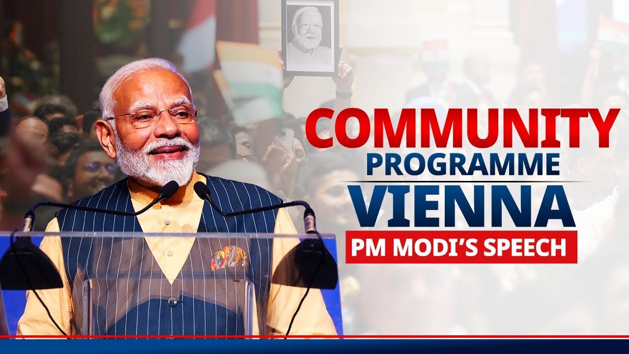 PM Modi addresses a community programme in Vienna, Austria - YouTube