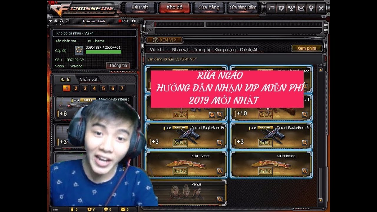 Rùa Ngáo Hướng Dẫn Nhận Súng Vip CF Miễn phí 2019 - YouTube