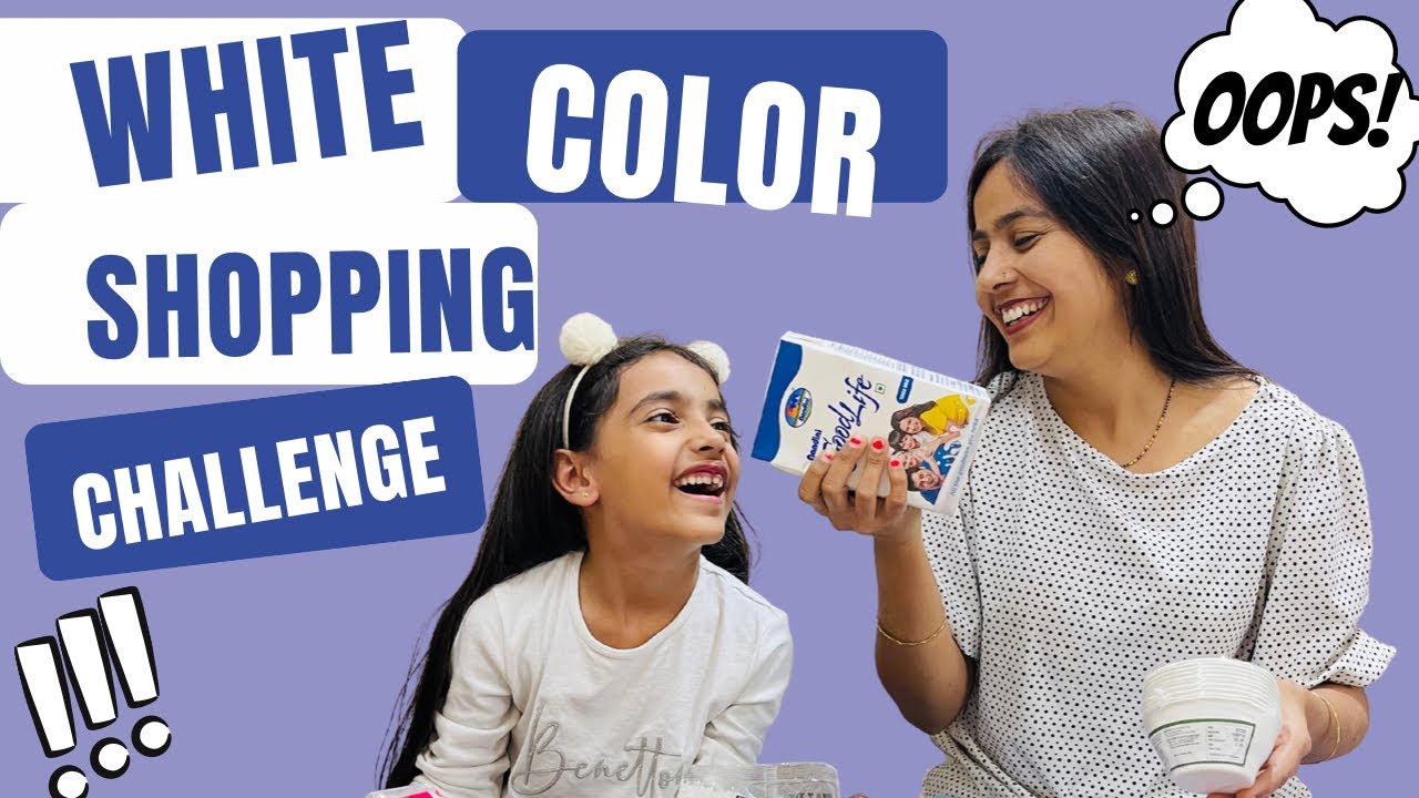 White Color Shopping Challenge in 10 Minutes🤍🤣| One Color Challenge ...