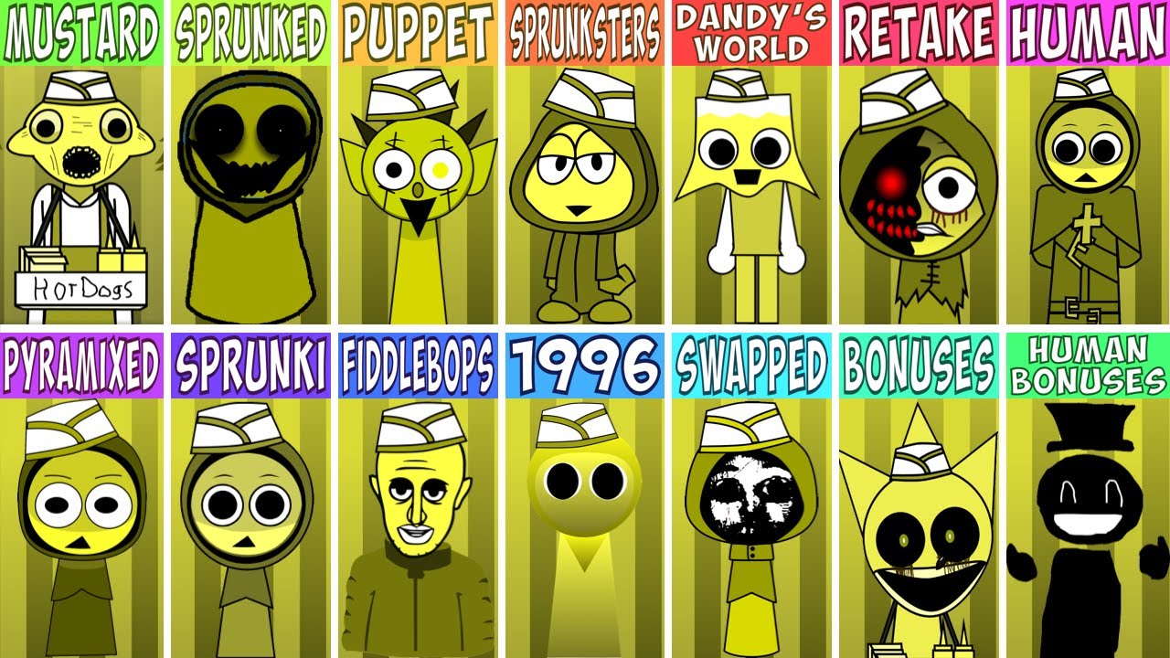 Incredibox Sprunki ALL MUSTARD MODS | All New Versions Comparison - YouTube