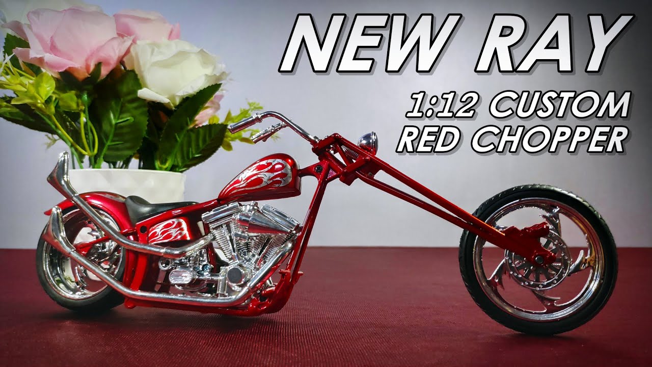 Die-Cast Custom Red Bike By NEW RAY | Cinematic Shots & Close Look ...