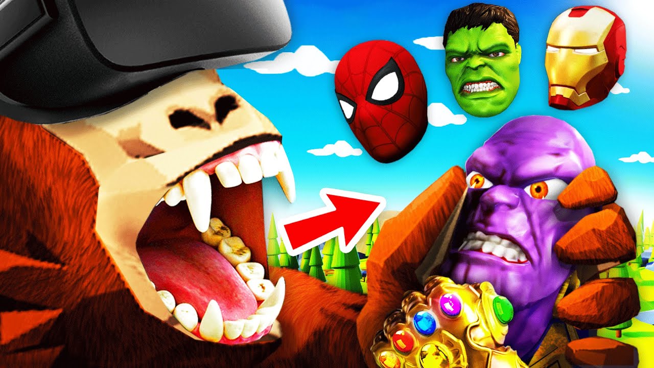 GIANT GORILLA vs ALL OF THE AVENGERS In VR (GrowRilla VR Funny Gameplay ...