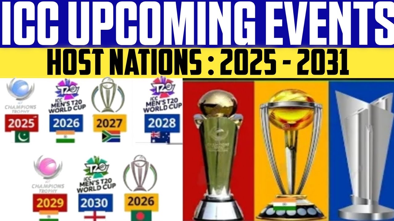 Icc Upcoming Events From 2025 To 2031 Upcoming ICC T20 Champions Trophy ...