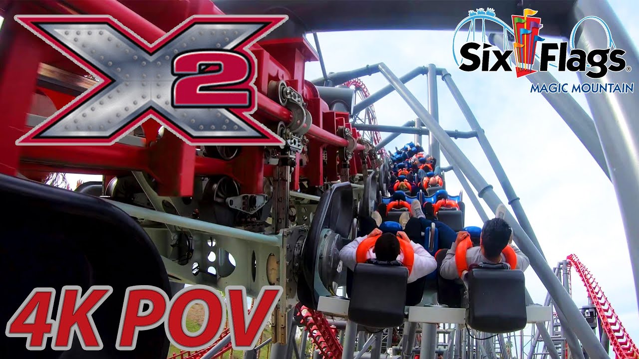 X2 | 4K POV Backseat on Left Wing | Six Flags Magic Mountain | January ...