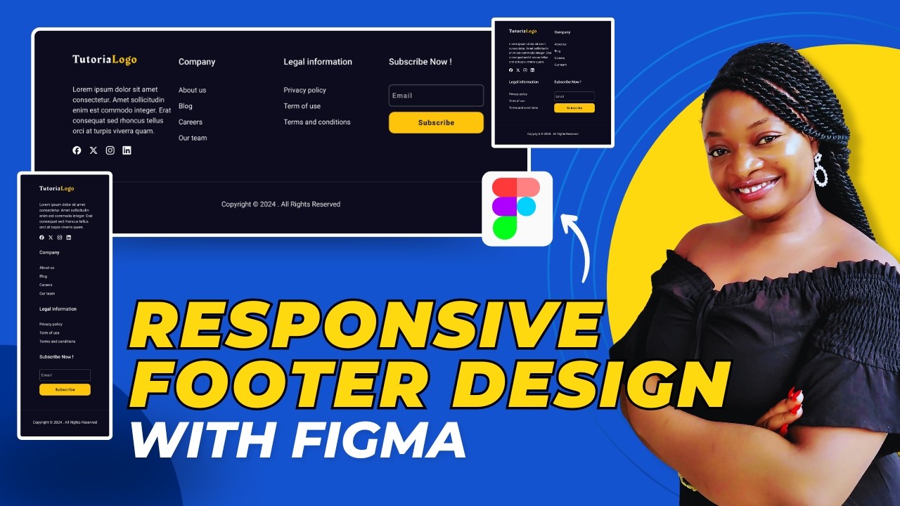 How to design a responsive footer with figma - YouTube