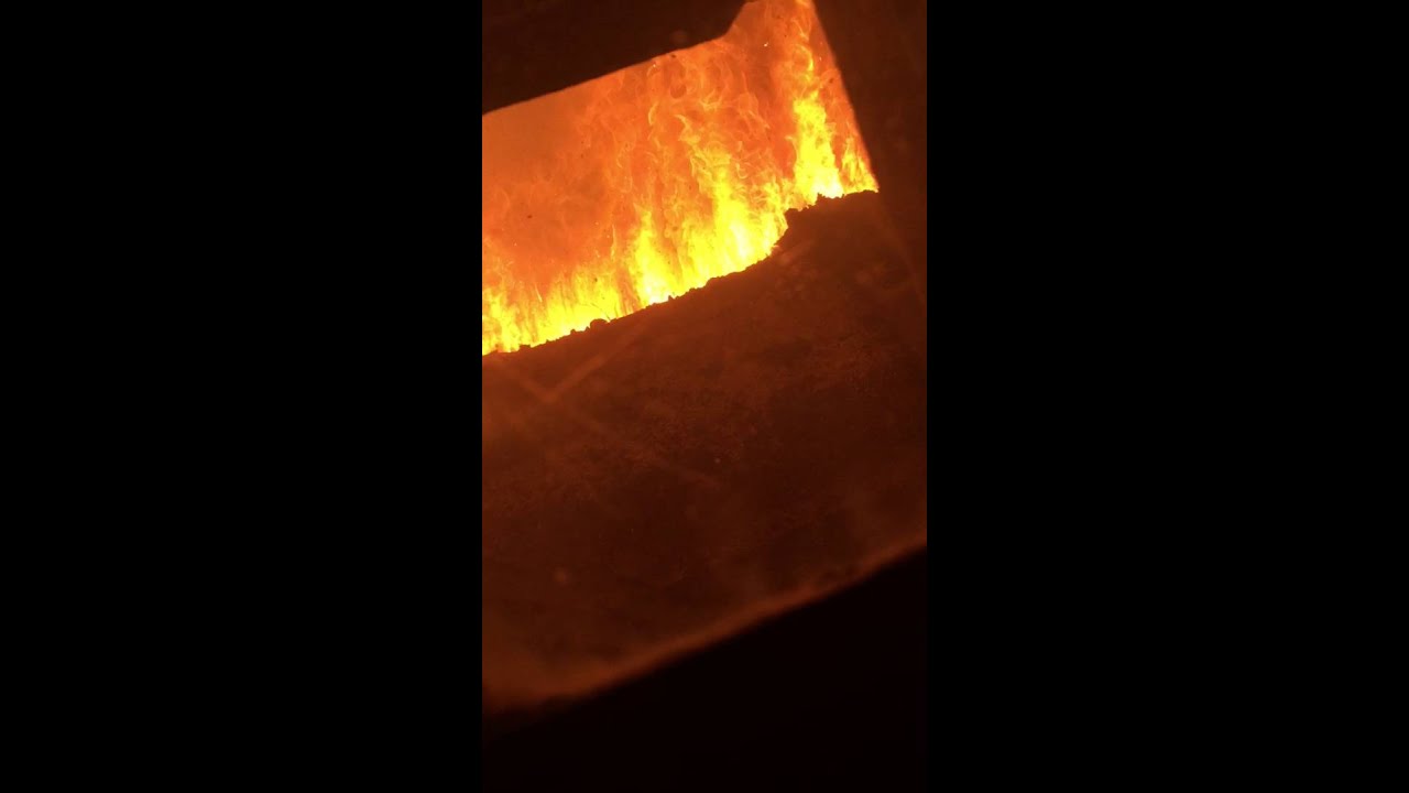 Inside a massive boiler furnace cool flames - YouTube