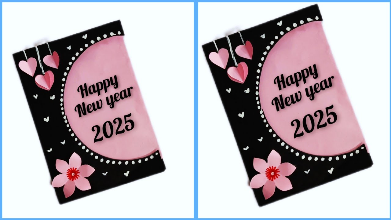 Diy happy new year greeting card/happy new year card making/new year ...