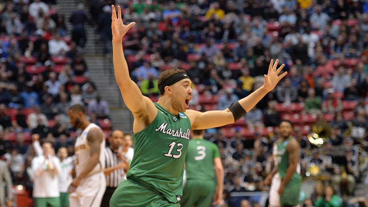 Marshall Thundering Herd thunders past Wichita State, 81-75 - YouTube