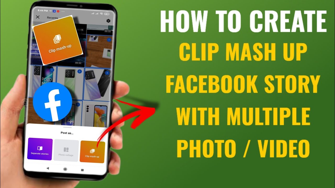 How To Create Clip Mash Up Facebook Story With Multiple Photos / Videos ...