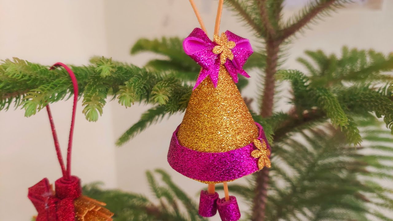 Christmas bell making /Christmas tree ornaments/ How to make christmas ...