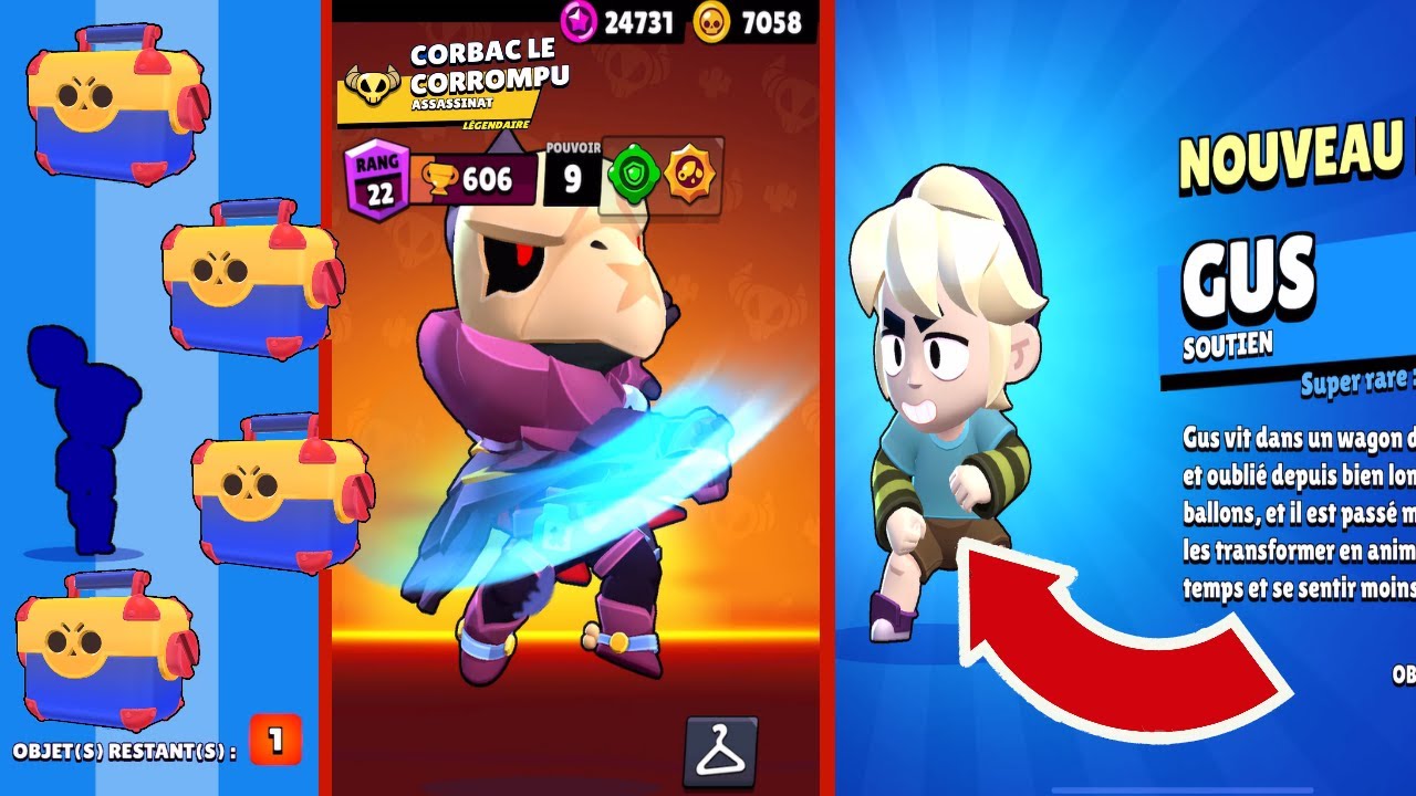 UNLOCK GUS BRAWL STARS + SKIN CROWBONE CORBAC LE CORROMPU - YouTube