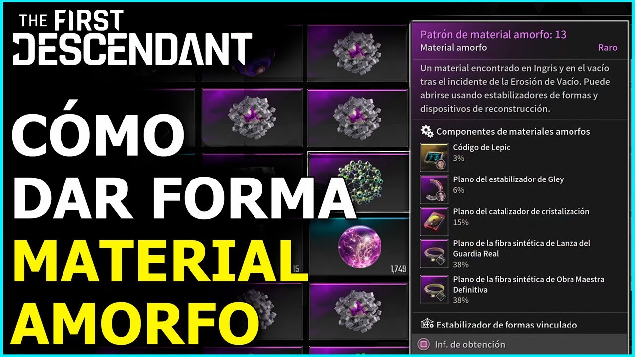 Cómo Dar FORMA a los MATERIALES AMORFOS en The First Descendant - YouTube