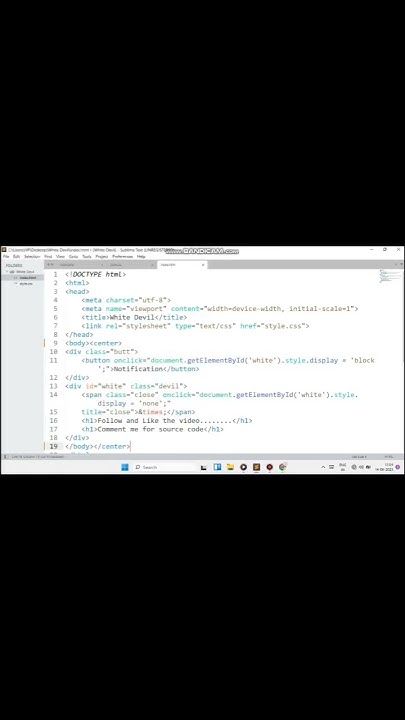 How To Make Pop Up Message Using Html Javascript Andcss Htmlprogramming Codingshorts