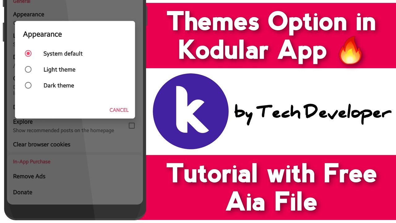 Themes Option in Kodular app with Automatic Dark Mode | Full tutorial ...