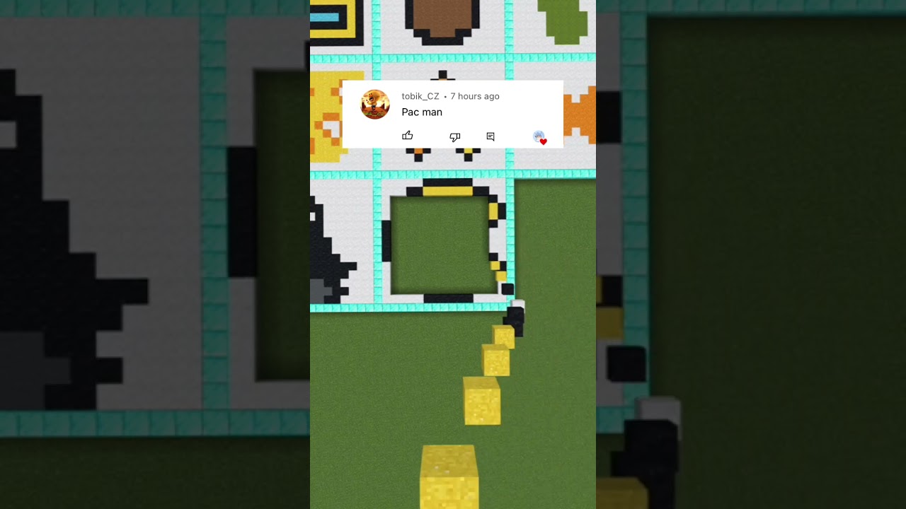 MINECRAFT FALLING PIXEL ART PAC-MAN | #shorts #minecraft #pacman - YouTube