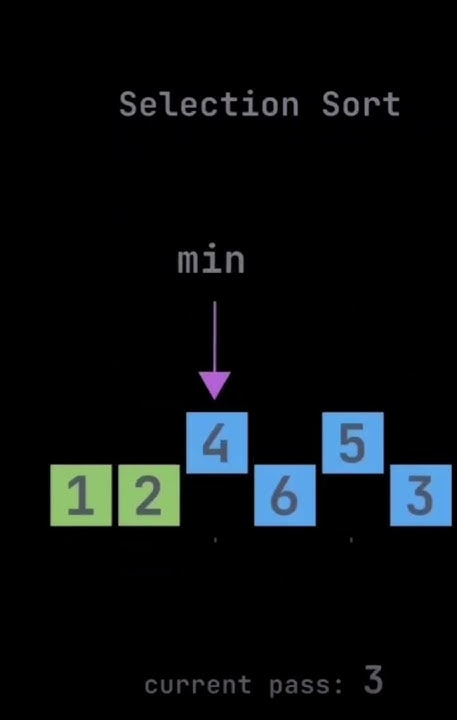 Selection Sort #code #computerscience #coding #sorting #youtubeshorts - YouTube