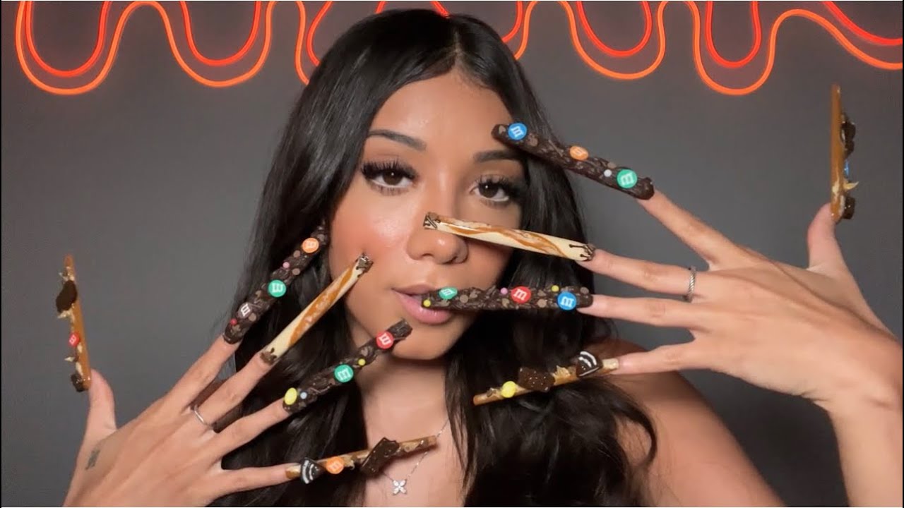 ASMR| Nail Tapping with XXL Chocolate Nails 🤯🍫 (No talking) - YouTube