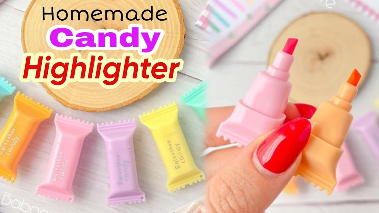 Homemade CANDY HIGHLIGHTER 😍 - DIY Highlighter pen with paper | Easy craft ideas - diy paper ...
