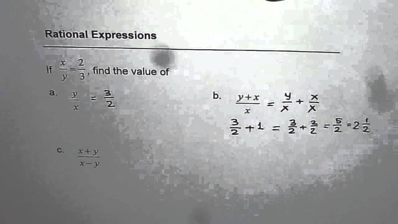 Evaluate Rational Expression from Given Rational Value - YouTube