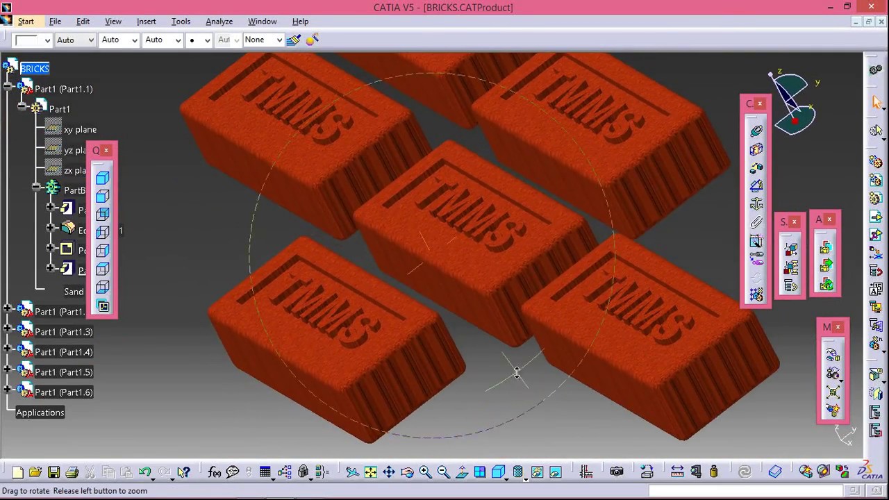 Catia v5 Tutorials for Beginners Bricks in Catia V5 - YouTube