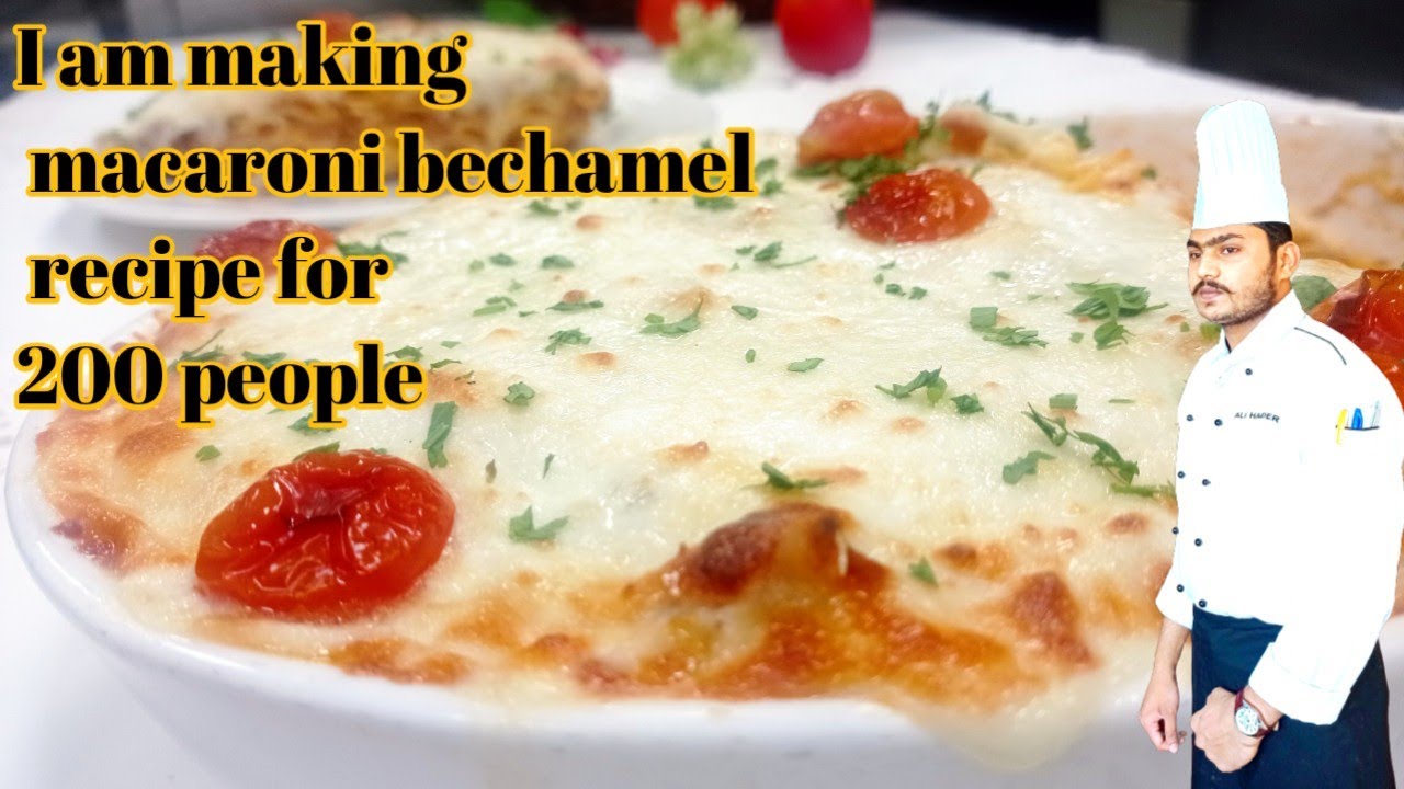 hotel buffet style macaroni bechamel recipe pasta with white sauce meat ...