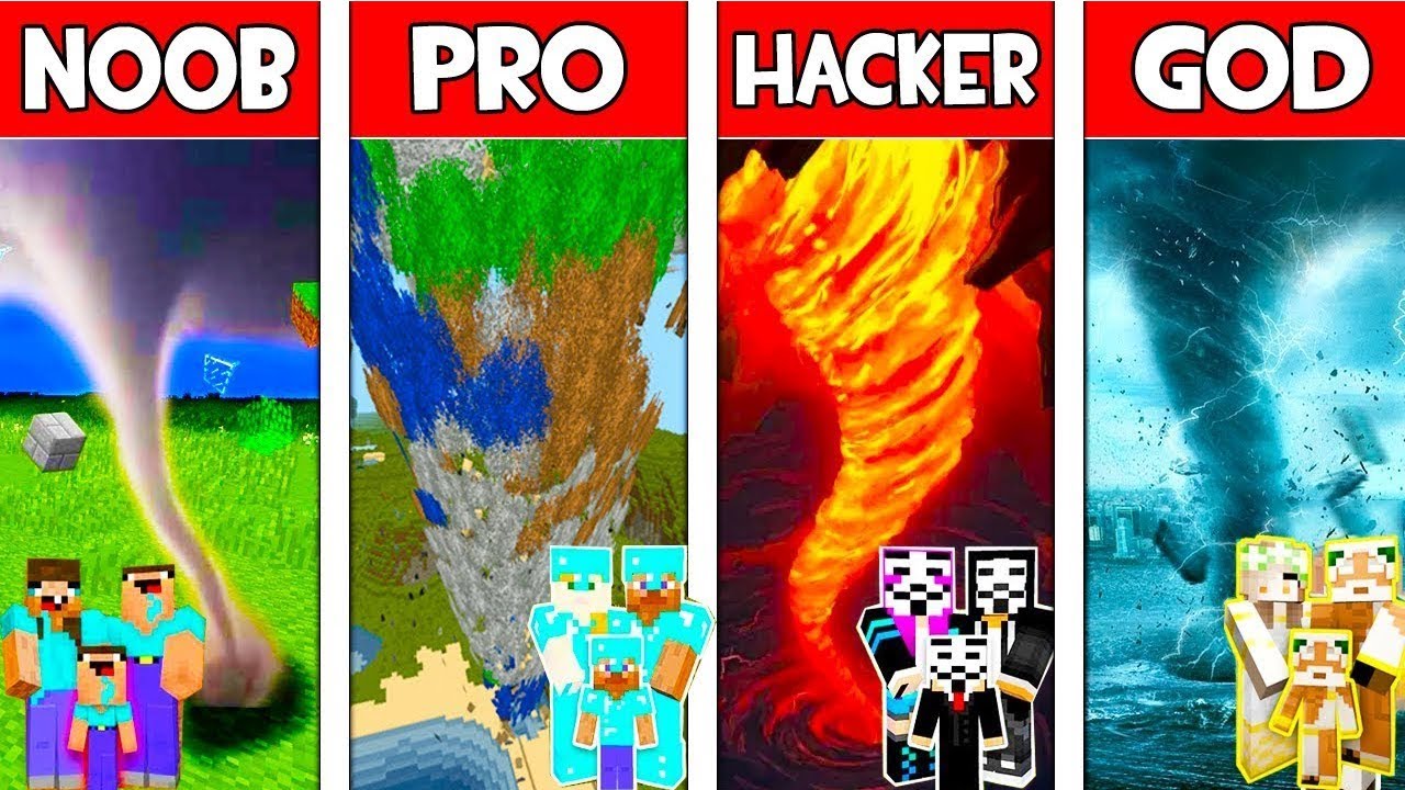 TORNADE DE NOOB VS TORNADE DE PRO MINECRAFT !! SOUKA - YouTube