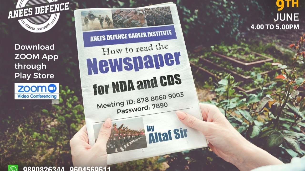 How to read the Newspaper for NDA preparation ADCI | Anees Classes ...